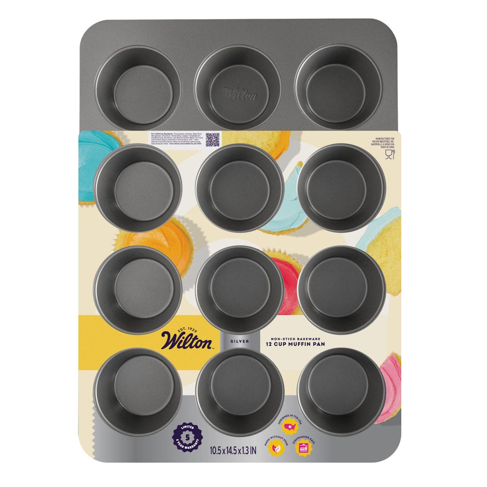Wilton Silver Regular Muffin Pan 12 Cup – Cake & Kitchen